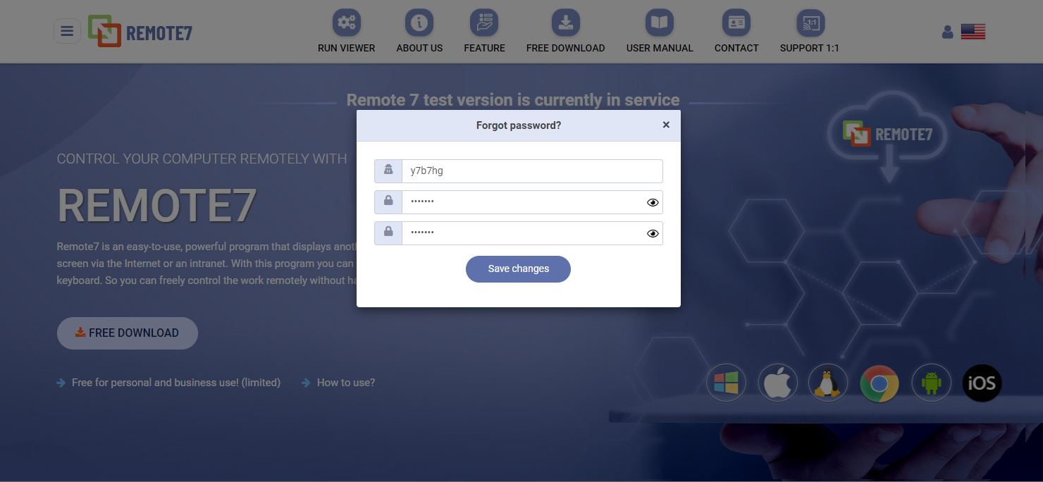 Password retrieval | Remote7